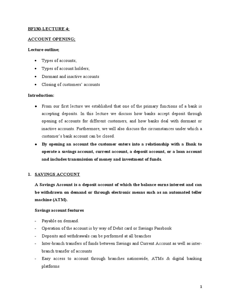 Bank Account Opening Requirements | PDF | Transaction Account | Cheque