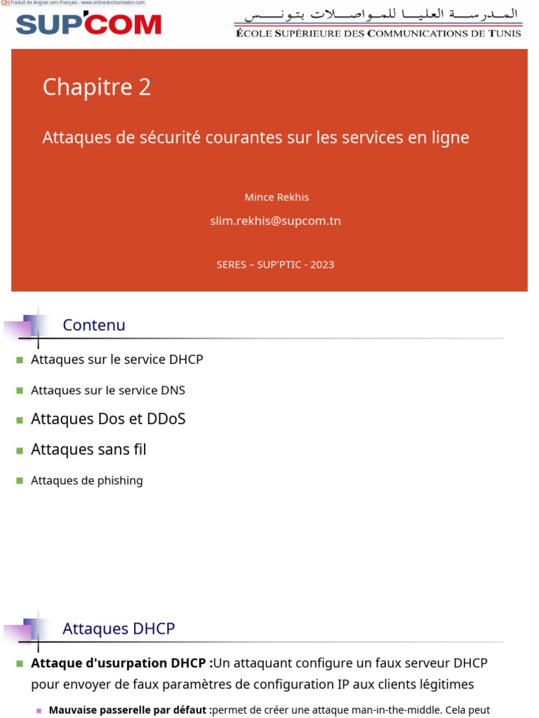 Ch2 - Common Cyber Security | PDF | Système de noms de domaines | Attaque par déni de service
