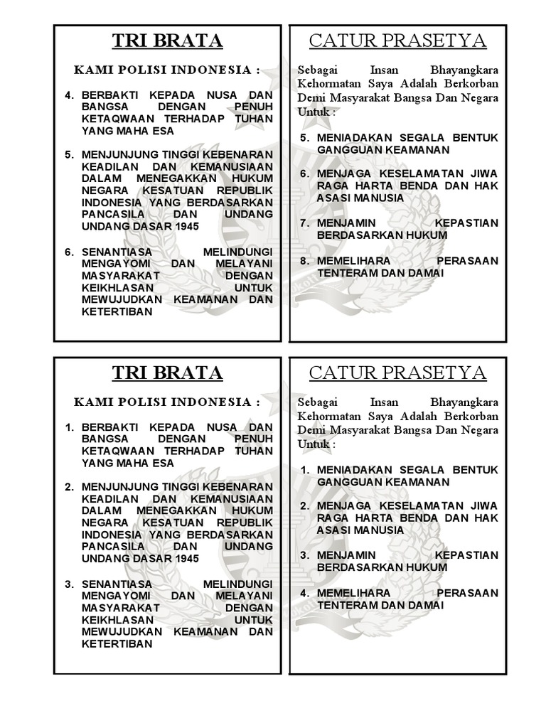 Tri Brata & Catur Prasetya | PDF | Ilmu Sosial