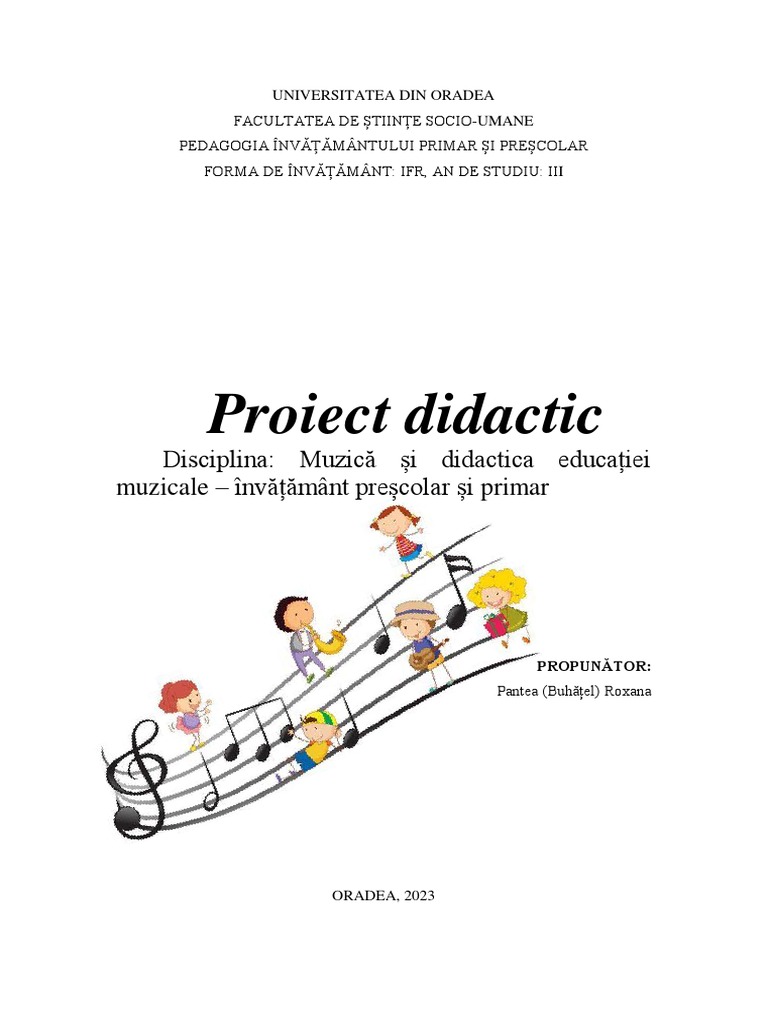Pantea (Buhatel) Roxana Proiect Didactic | PDF