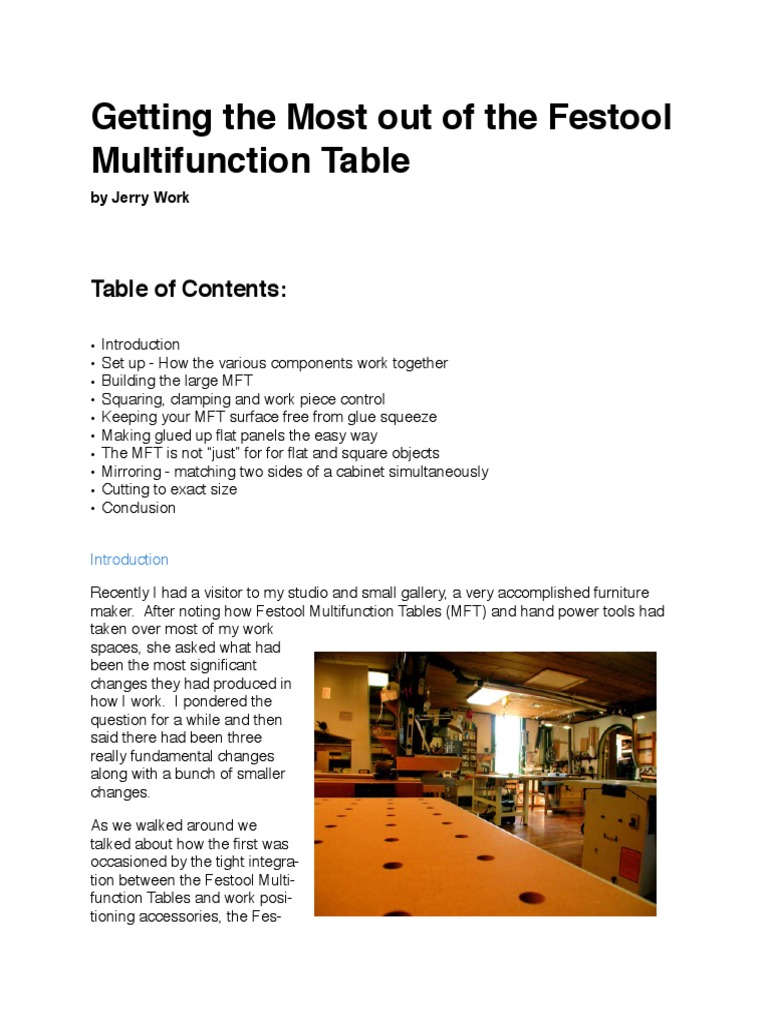 Getting The Most From The MFT Multifunction Table | PDF | Screw | Cabinetry