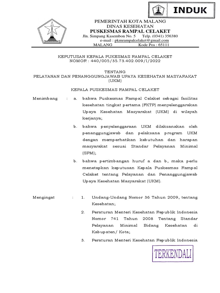 SK Pelayanan Ukm | PDF
