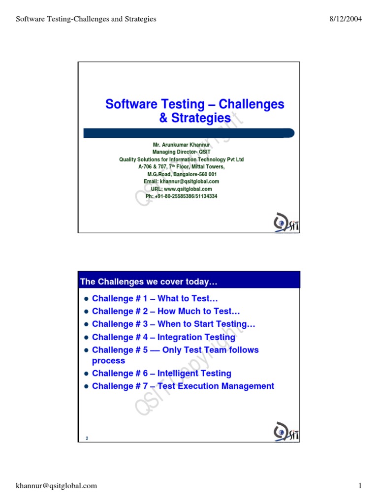Software Testing Challenges Pdf Computing Information Technology 8268