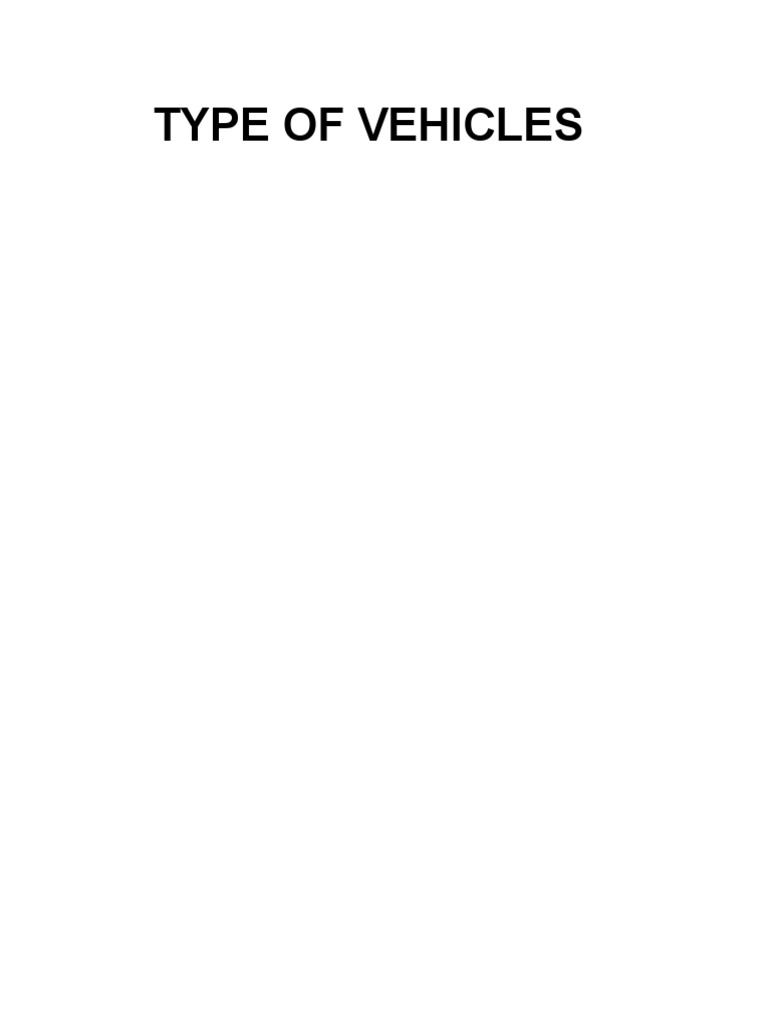 Types of Vehicles | PDF