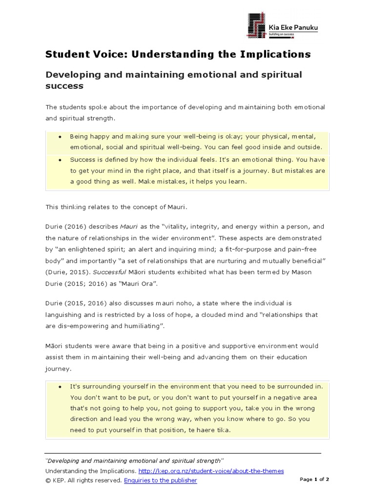 Developing and Maintaining Emotional and Spiritual Strength | PDF