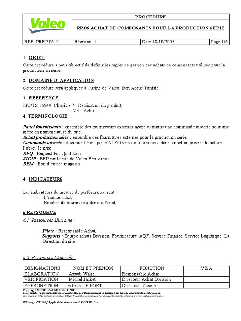 Procedure Achat | PDF