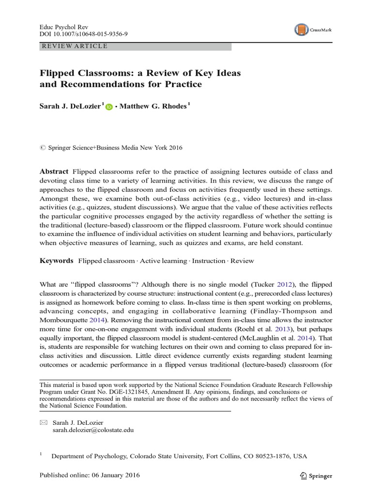 Delozier 2016 | Download Free PDF | Learning | Lecture