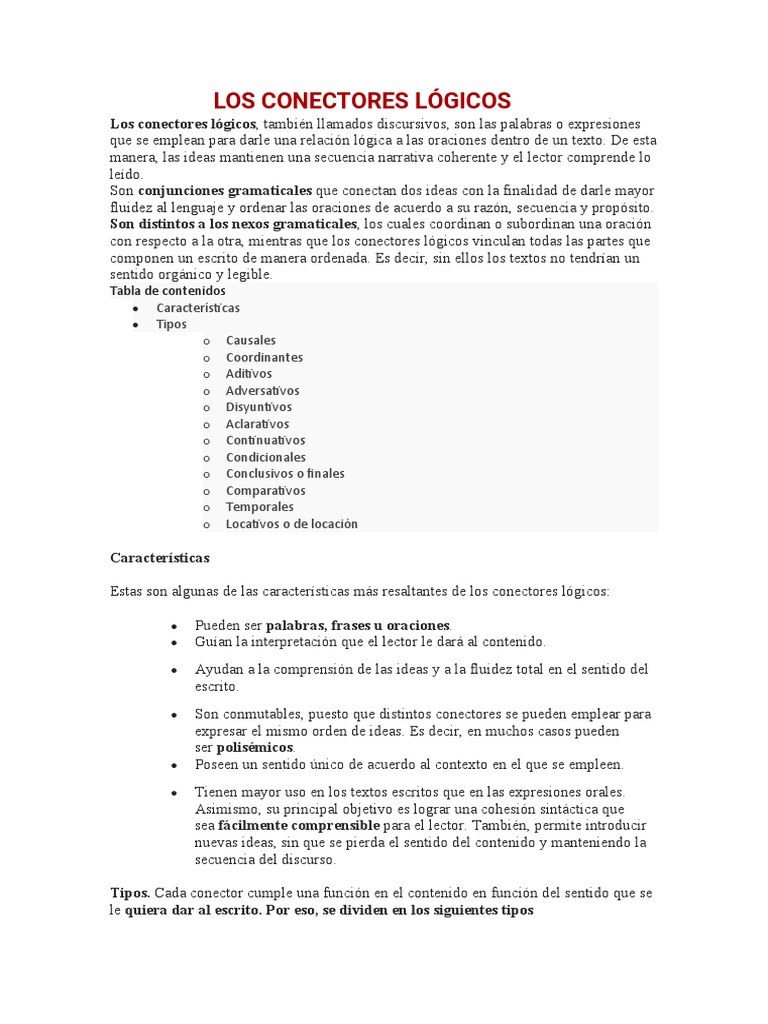 Los conectores logicos | PDF