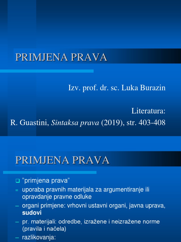 Primjena Prava | PDF