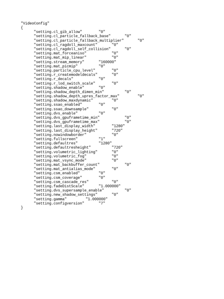 Apex Legends Video Config Settings | PDF