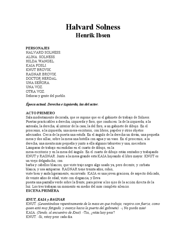 Ibsen, Henrik.-Halvard Solness | PDF | Verdad