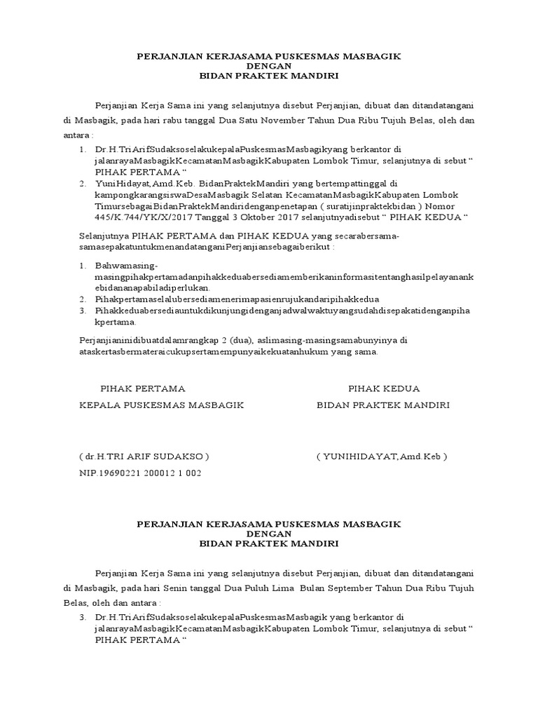 Perjanjian kerjasama( MOU) dengan jejaring | PDF