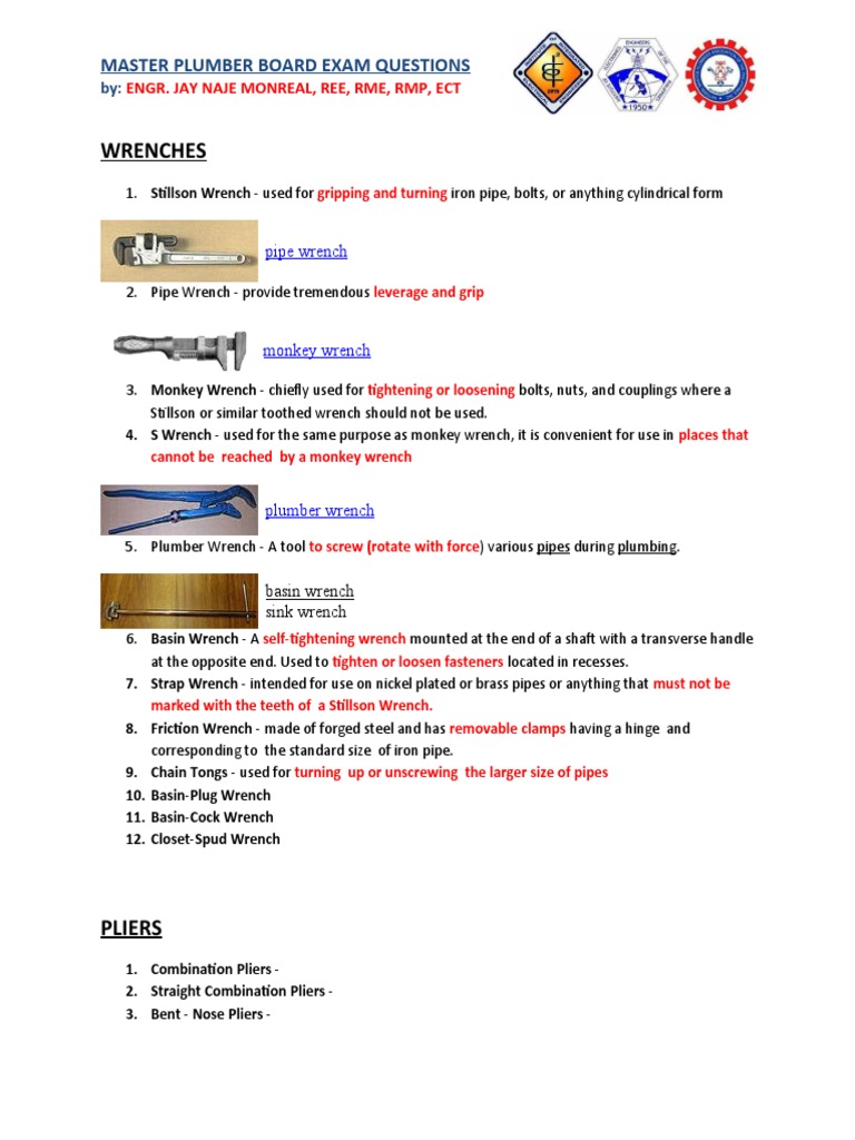 Plumbing Tools | PDF | Plumbing | Screw