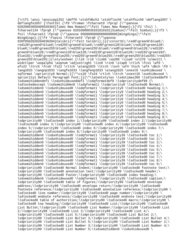 Understanding RTF Document Structure | PDF | Html | Cyberspace
