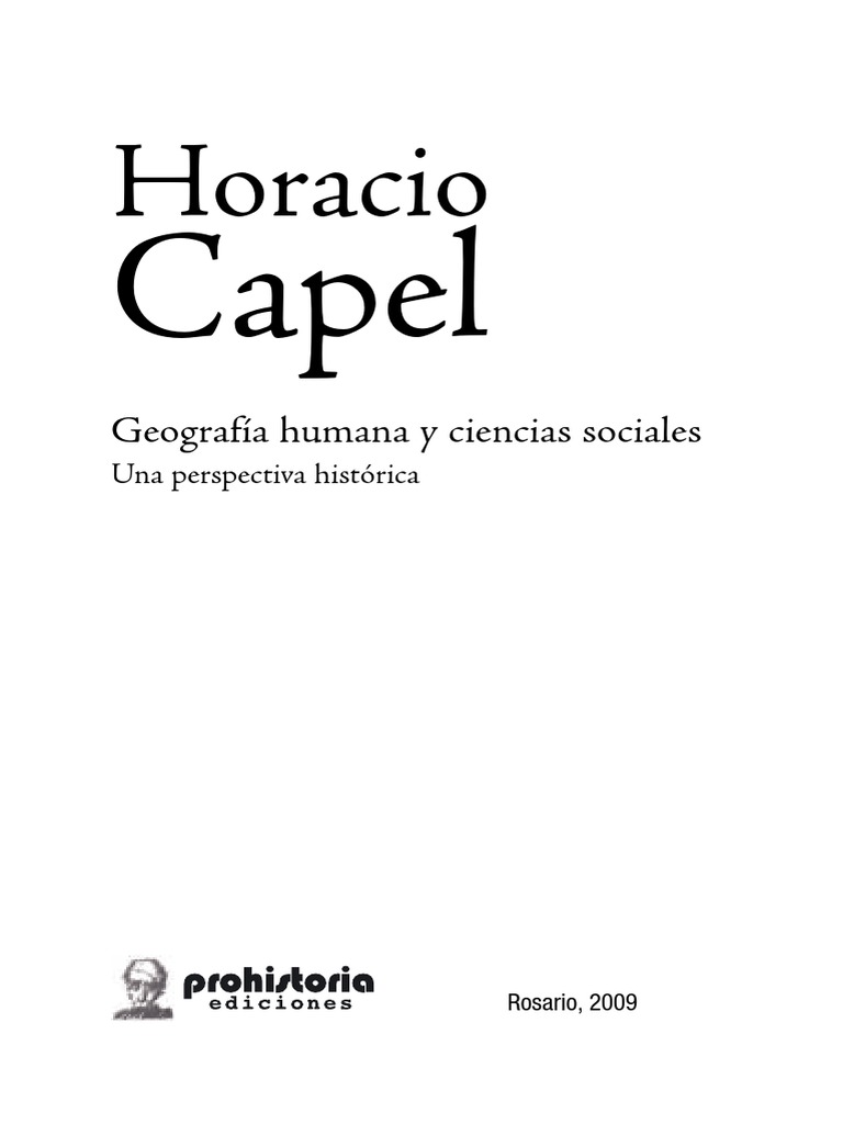 Geografia Humana y Ciencias Sociales Horacio Capel | PDF | Geografía ...