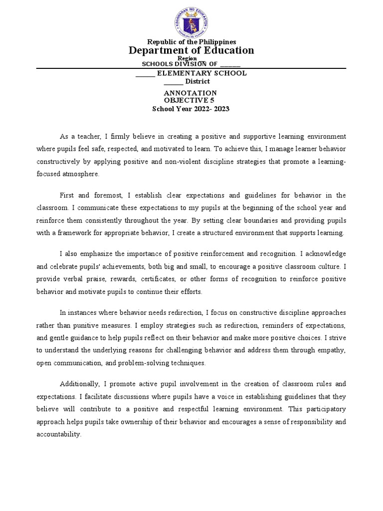 ANNOTATION 2023 OBJECTIVE 5 For Upload | PDF | Learning | Cognitive Science