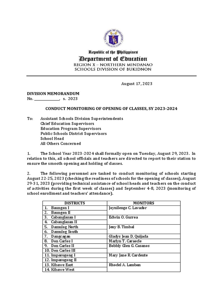 memo-opening-classes-2023 | PDF