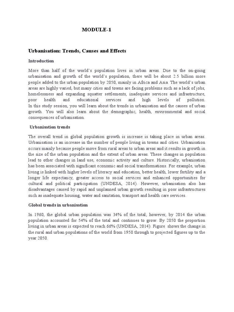 Trends in Urbanisation | Download Free PDF | Urbanization | Human Migration