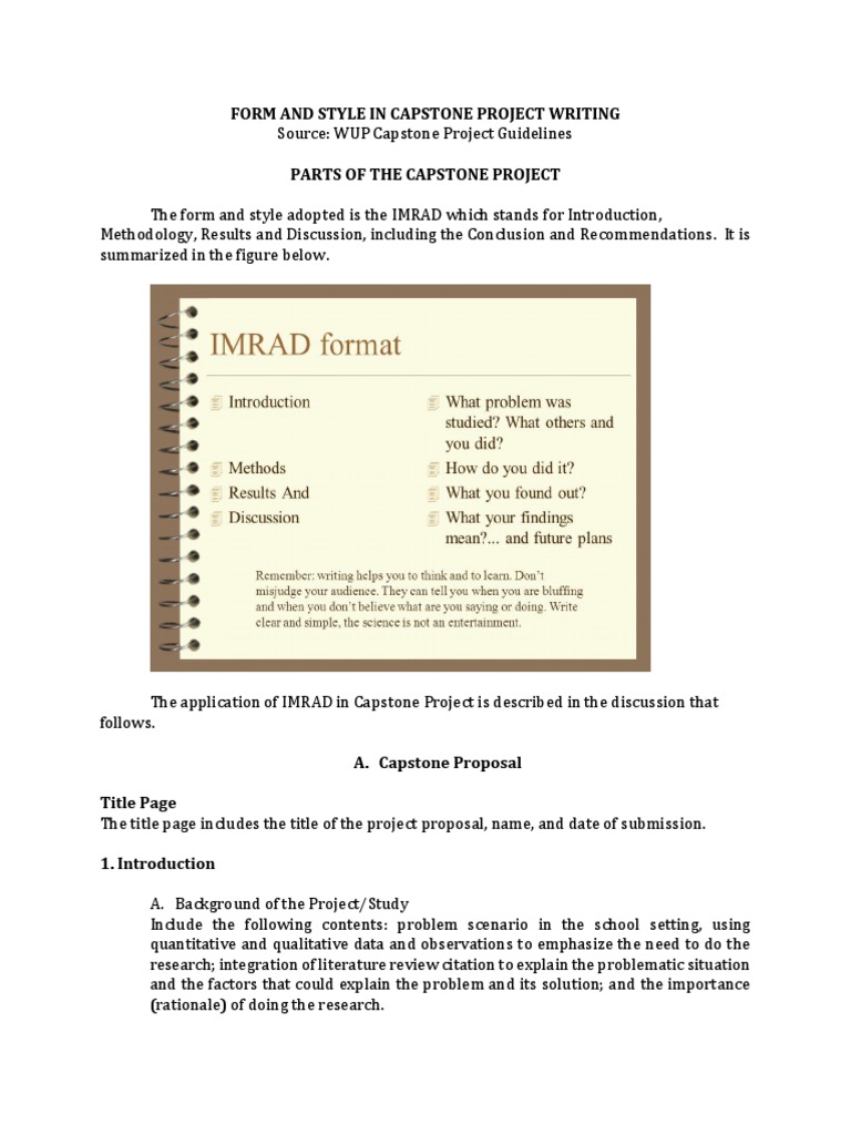 Form and Style in Capstone Project Writing | PDF | Apa Style | Comma