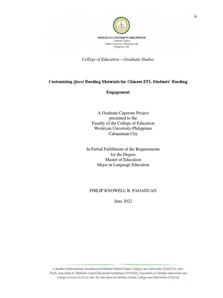 Model Capstone Project Capstone | PDF | English As A Second Or Foreign ...