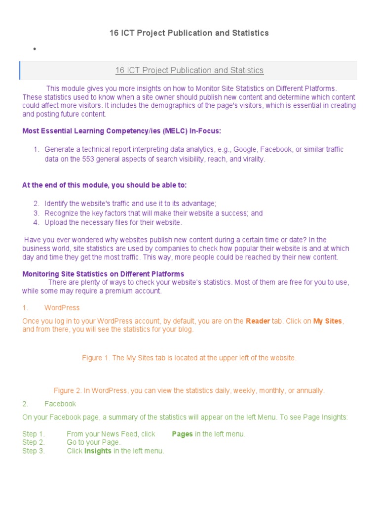 16 ICT Project Publication and Statistics | PDF | Facebook | World Wide Web