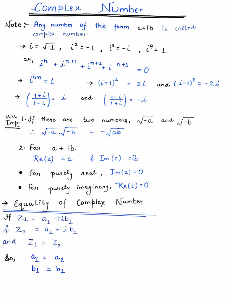 Complex No. Notes | PDF | Elementary Mathematics | Elementary Geometry