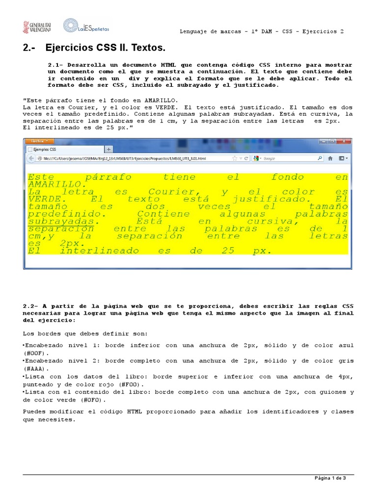 CSS - Ejercicios 2 - 2 | PDF