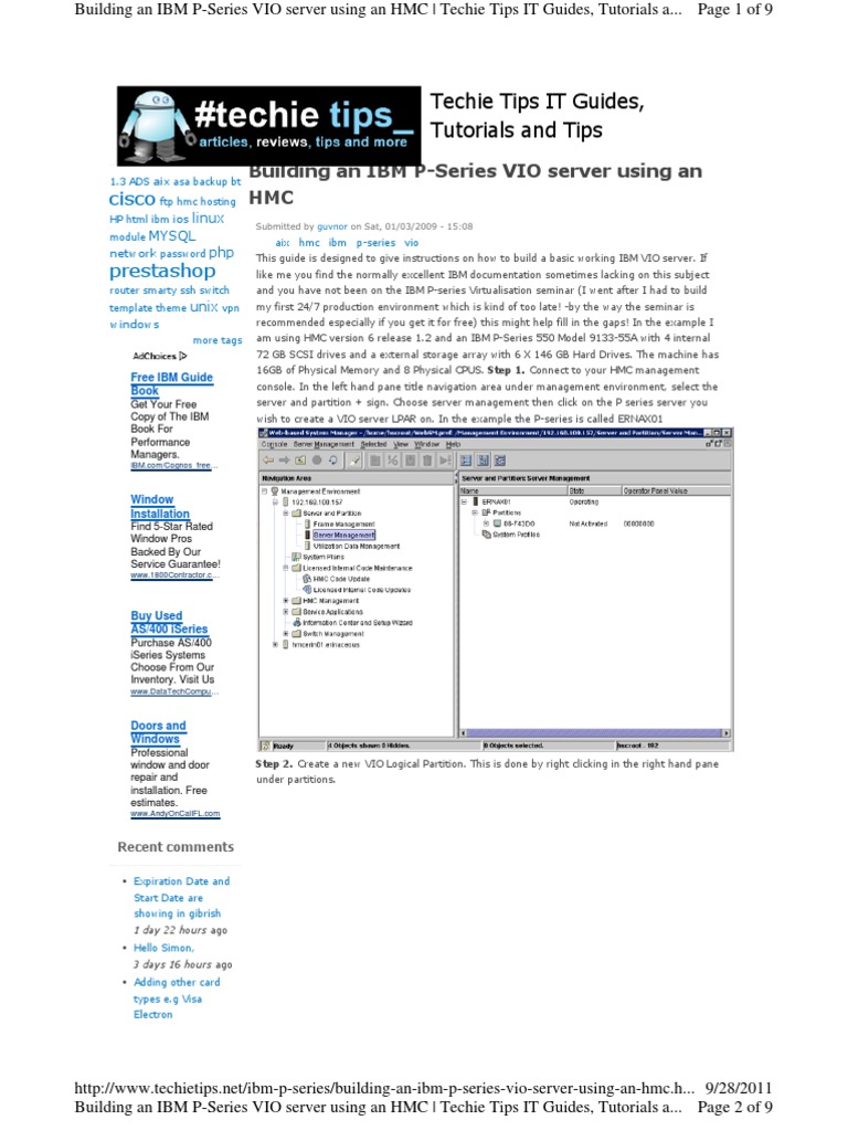 Installing VIOS From HMC W Graphics | PDF | Ibm System I | Booting