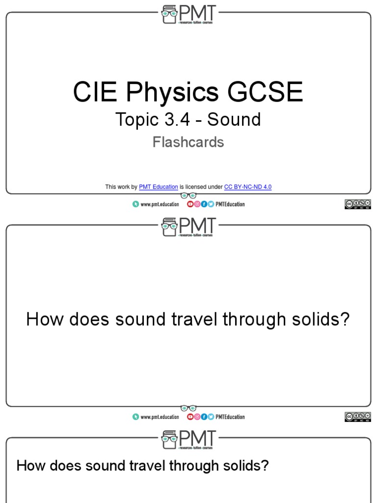 CIE GCSE Physics: Sound Flashcards | PDF | Sound | Ultrasound