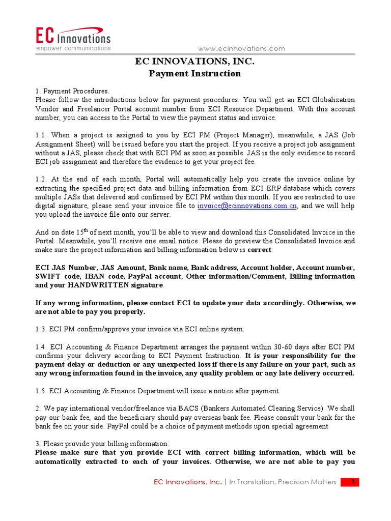 ECI Financial Details | Download Free PDF | Invoice | Pay Pal