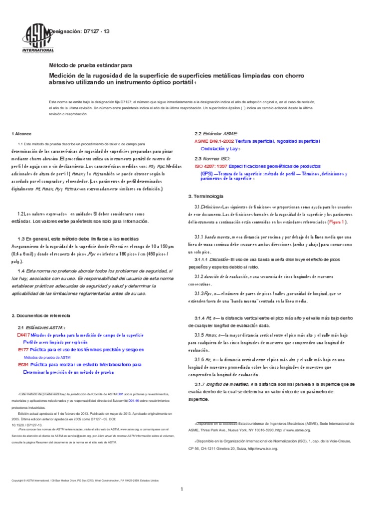 ASTM D7127-13.en - Es | PDF | Medición | Desviación Estándar