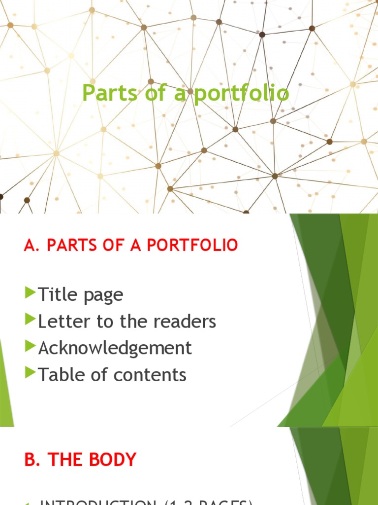 Parts of A Portfolio | PDF | Human Communication