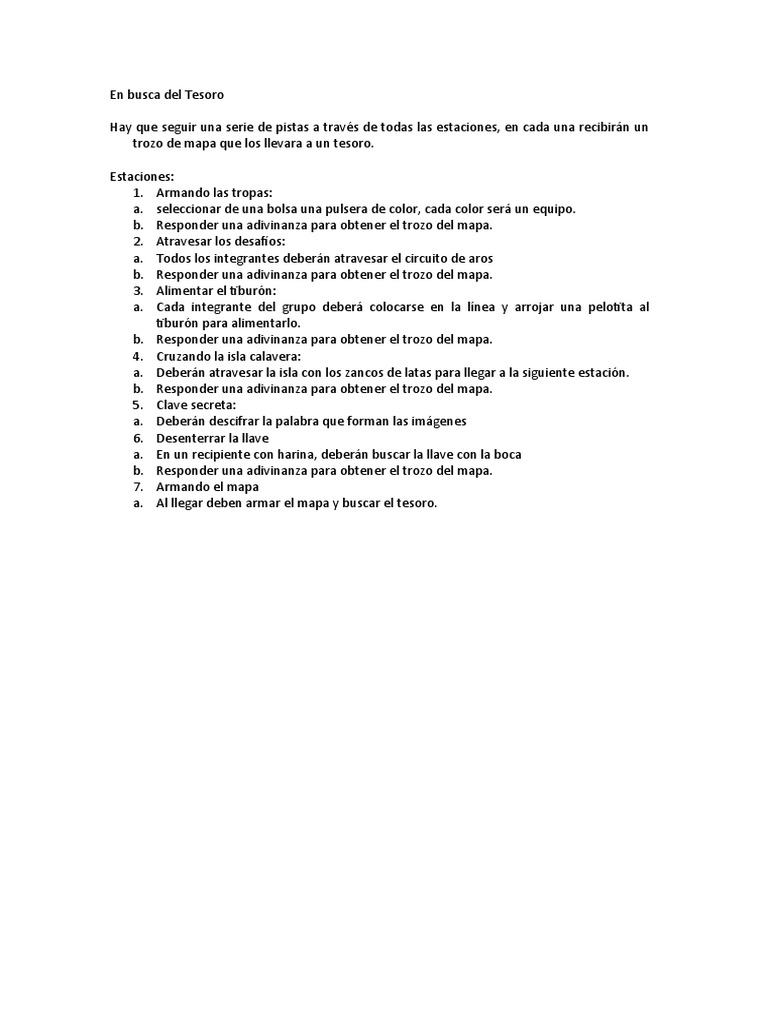 Busqueda Del Tesoro | PDF