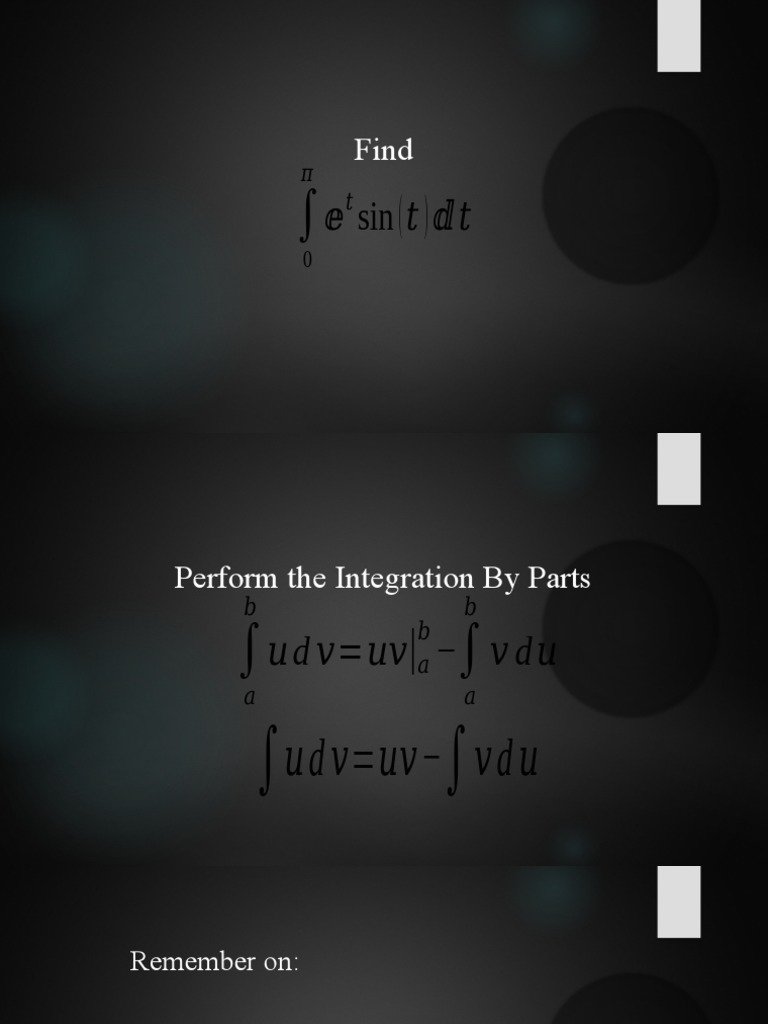 Integration by Parts | PDF | Exponential Function | Trigonometric Functions