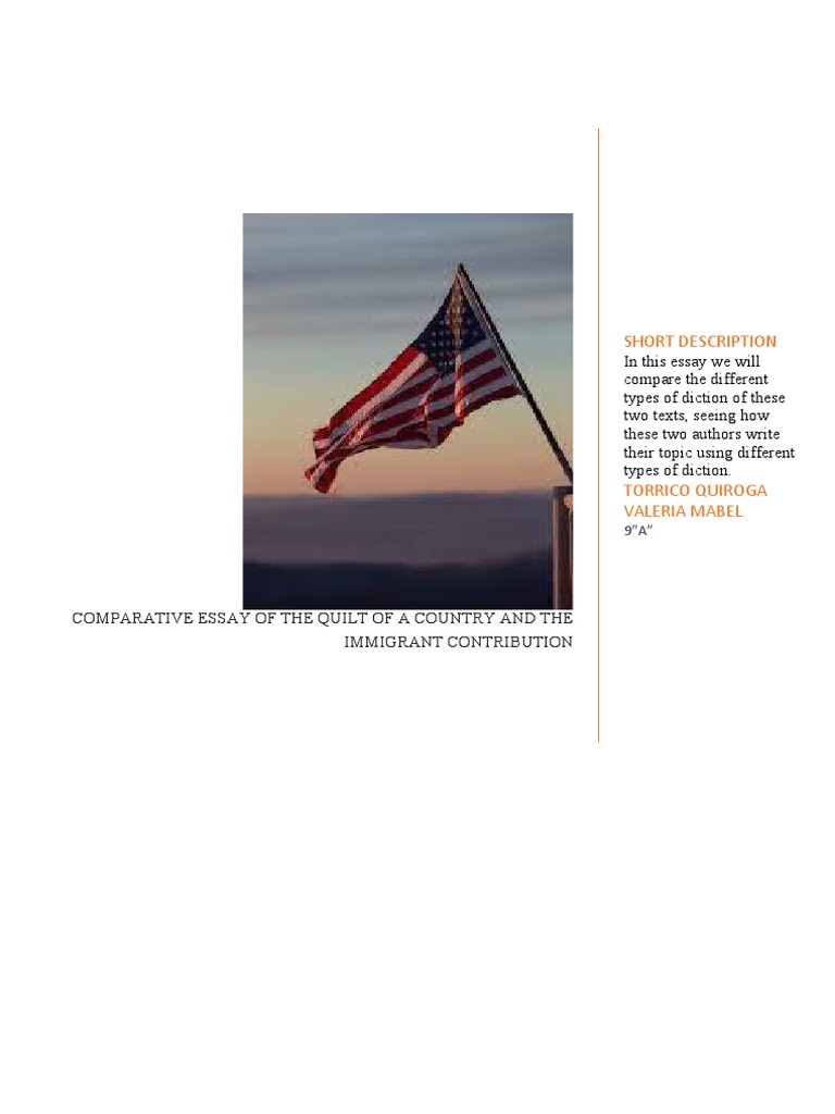 Comparative Essay of The Quilt of A Country and The Immigrant ...
