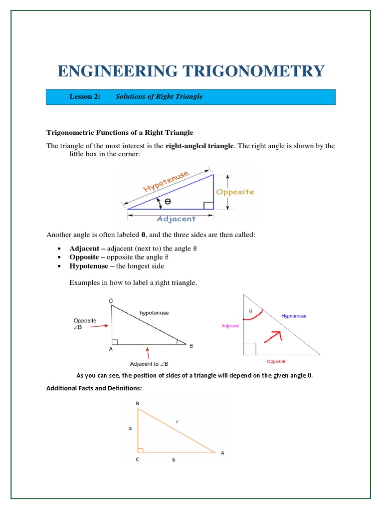 B2 Module 1 Lesson 2 | PDF | Triangle | Trigonometric Functions
