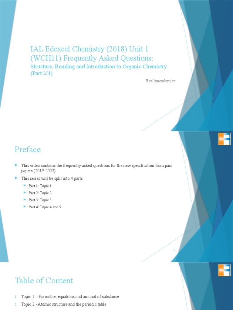 IAL Chemistry Unit 1 Part 2 | PDF