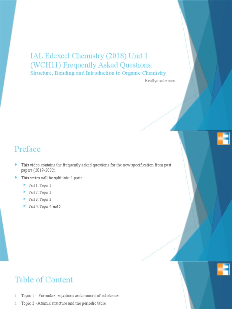 IAL Chemistry Unit 1 Part 1 | PDF