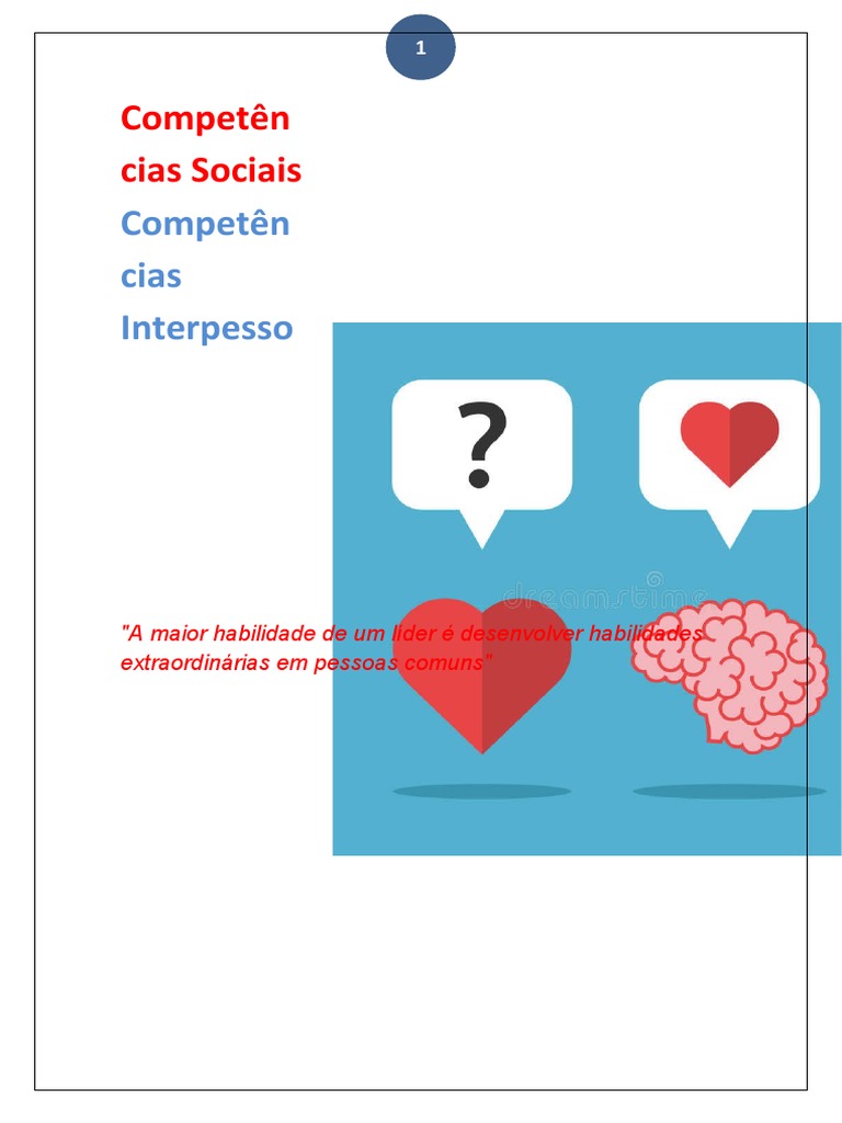 O Que São Competências Sociais Cartilha | PDF