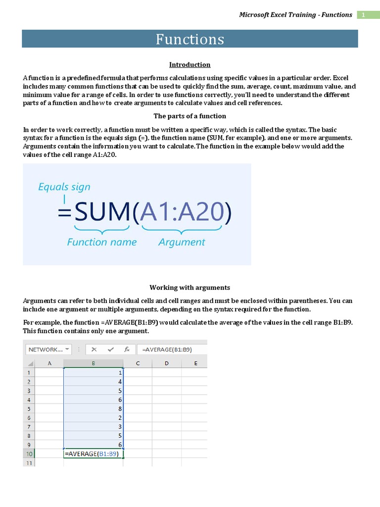 4 - Functions | Download Free PDF | Microsoft Excel | Function (Mathematics)