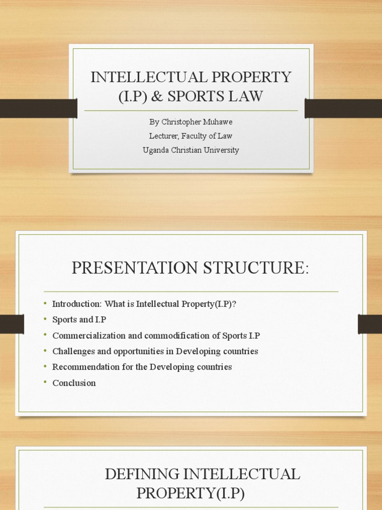 Sports Law & Intellectual Property | PDF | Trademark | Intellectual ...