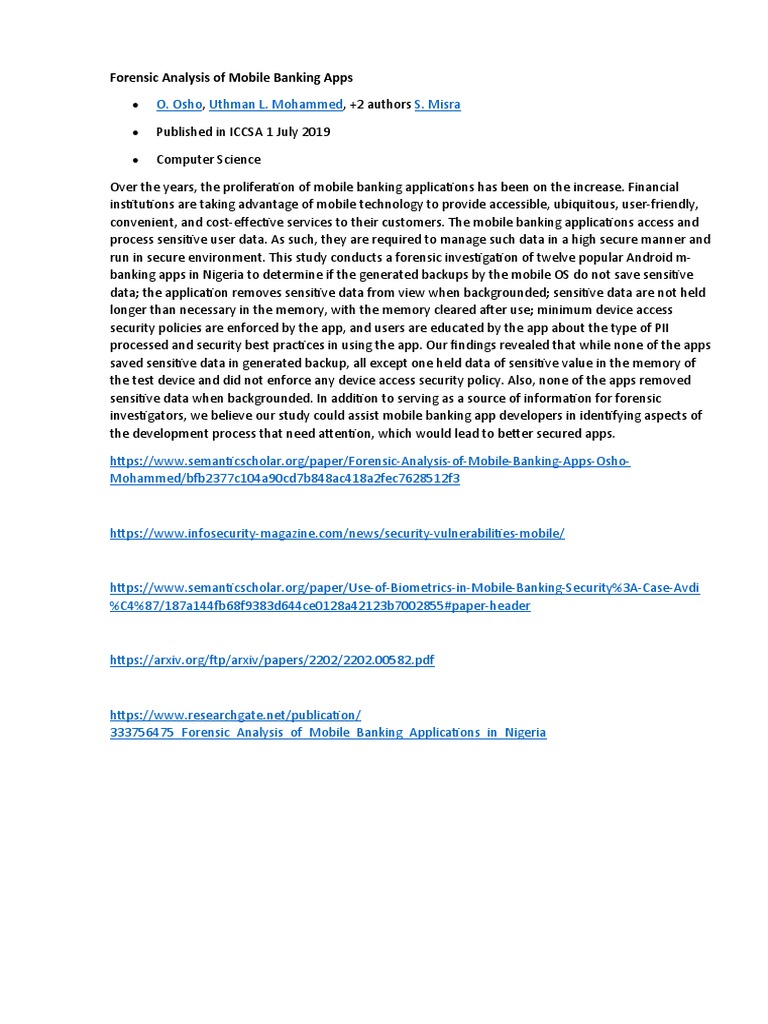 Digital Forensics Mobile Banking (Carding) Vulnerabilities | PDF ... Digital Forensics Mobile Banking (Carding) Vulnerabilities | PDF ...