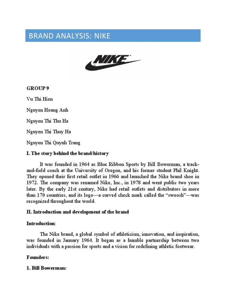 BRAND ANALYSIS: Nike | PDF | Nike | Brand