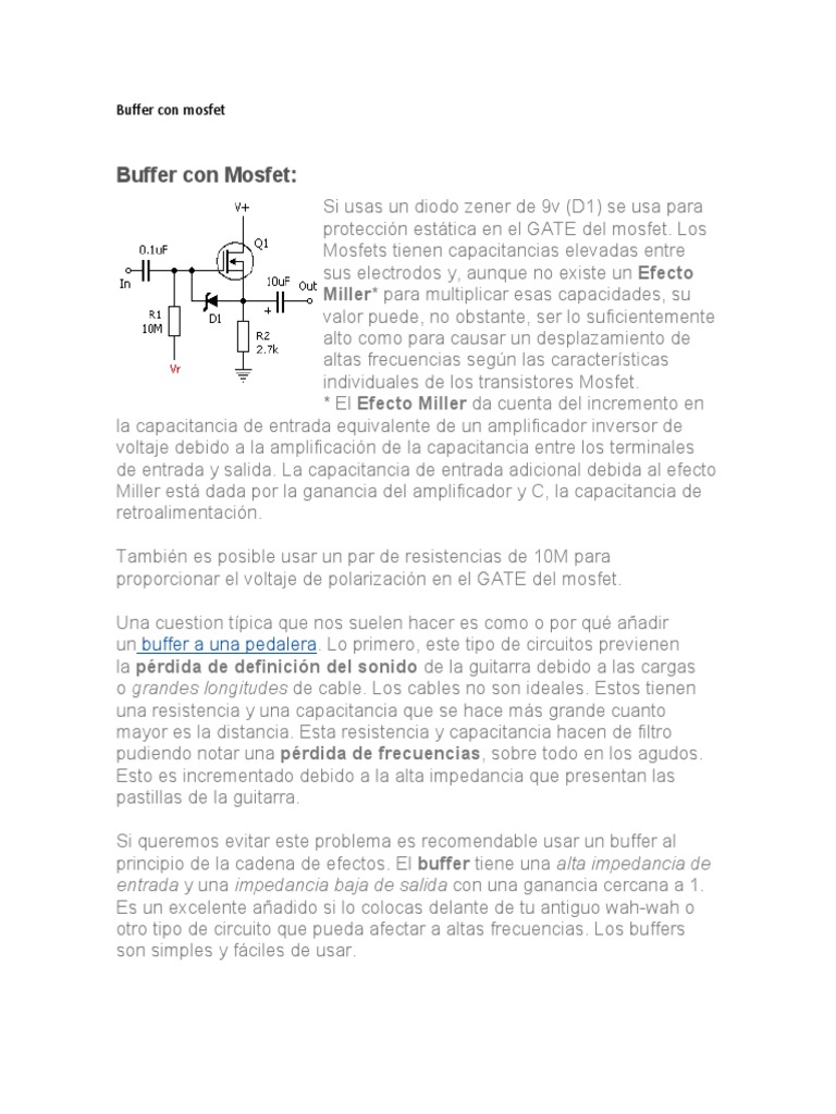 Buffer con Mosfet en Electrónica | PDF