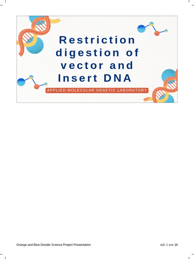 Restriction Digestion of Vector and Insert DNA: Applied Molecular ...
