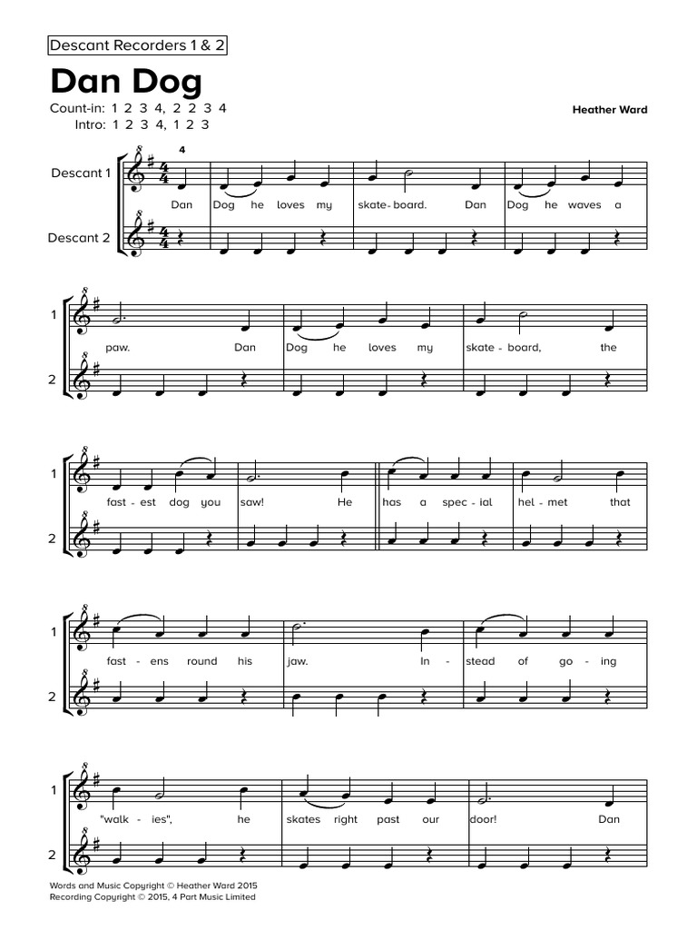 Dan Dog - Descant Recorders 1 & 2 | PDF