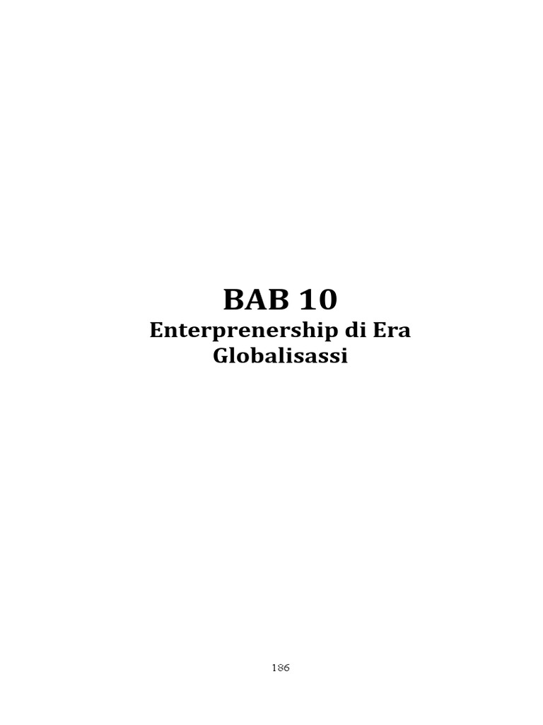 Bab 10 Kewirausahaan Di Era Global | PDF