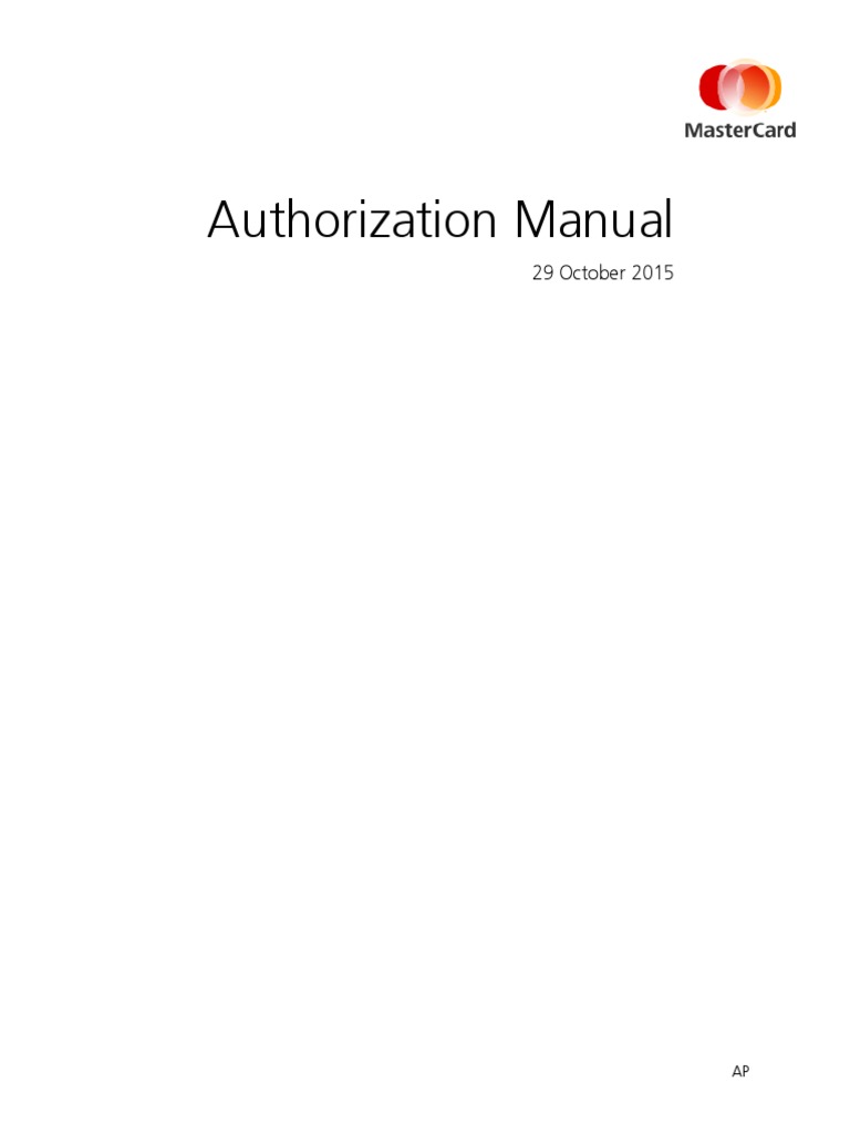 Authorization Manual | PDF | Credit Card | Master Card