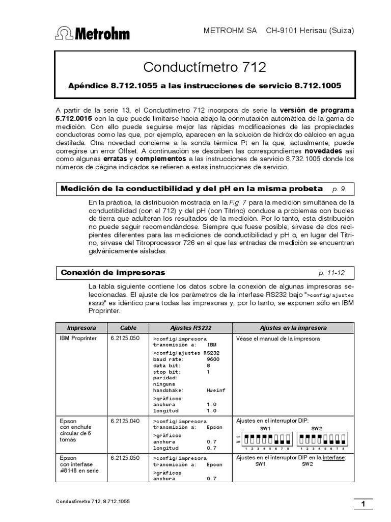 Manual Conductimetro Metrohm 712 | PDF