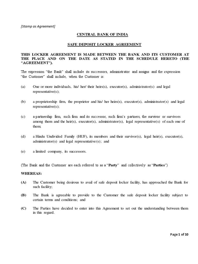 Locker Agreement | PDF | Lease | License